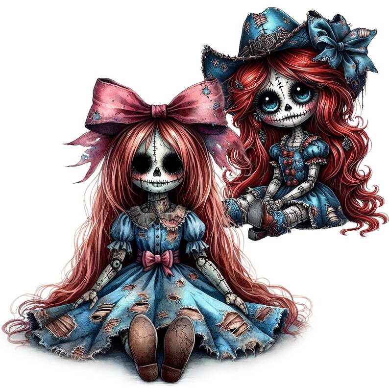 Creepy Gothic Doll PNG Images: Horror Illustrations (30 PNG Transparent ...
