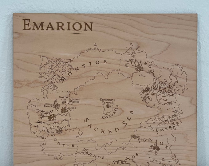 Emarion Wooden Laser Engraved Map, the Kindred's Curse Saga by Penn ...