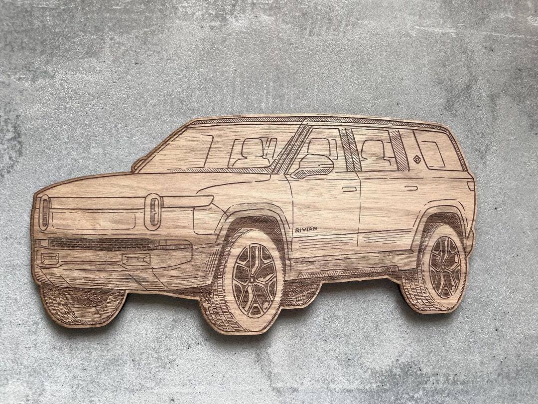 Rivian R1S Laser Engraved Wood Cutout, Electric SUV Art, Decor - Etsy
