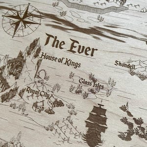 The Ever Kingdom Wooden Laser Engraved Map, the Ever Seas Series ...