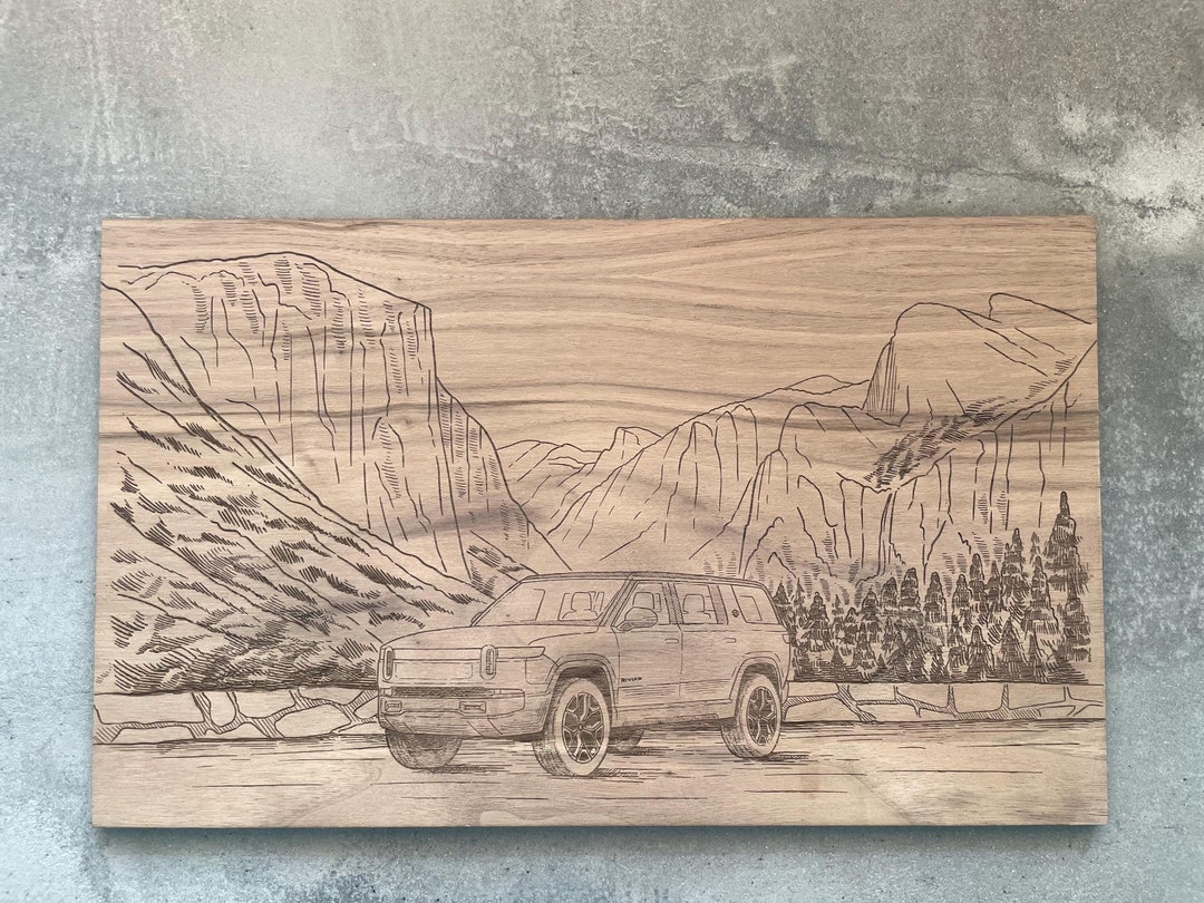 Rivian R1S Laser Engraved Yosemite National Park Landscape Wood Decor ...