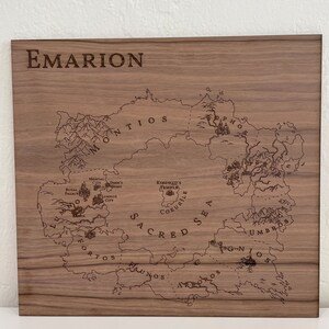 Emarion Wooden Laser Engraved Map, the Kindred's Curse Saga by Penn ...