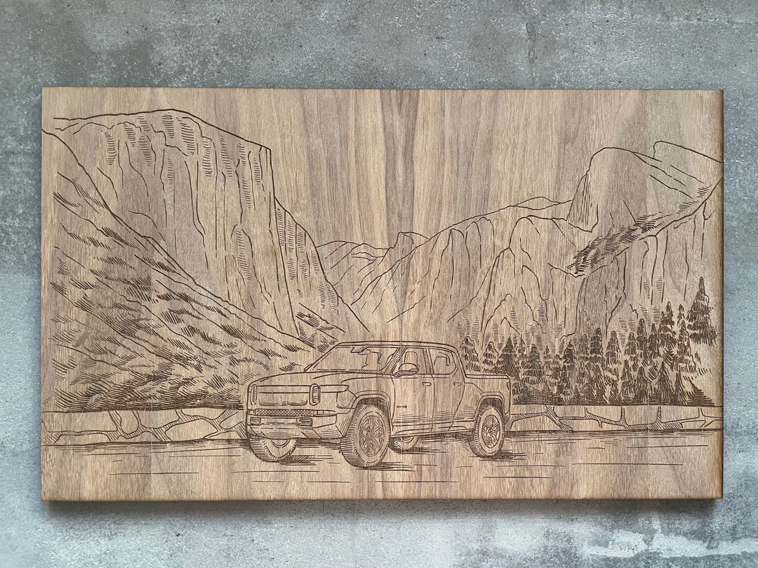 Rivian R1T Laser Engraved Yosemite National Park Landscape Wood Decor ...
