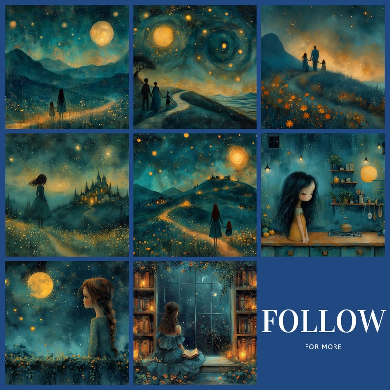 Enchanting Dreamy Nightscapes Digital Art Whimsical Moonlit Scenes for ...