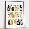 Extra Virgin Olive Oil Print Kitchen Wall Art, Trendy Green Printable ...