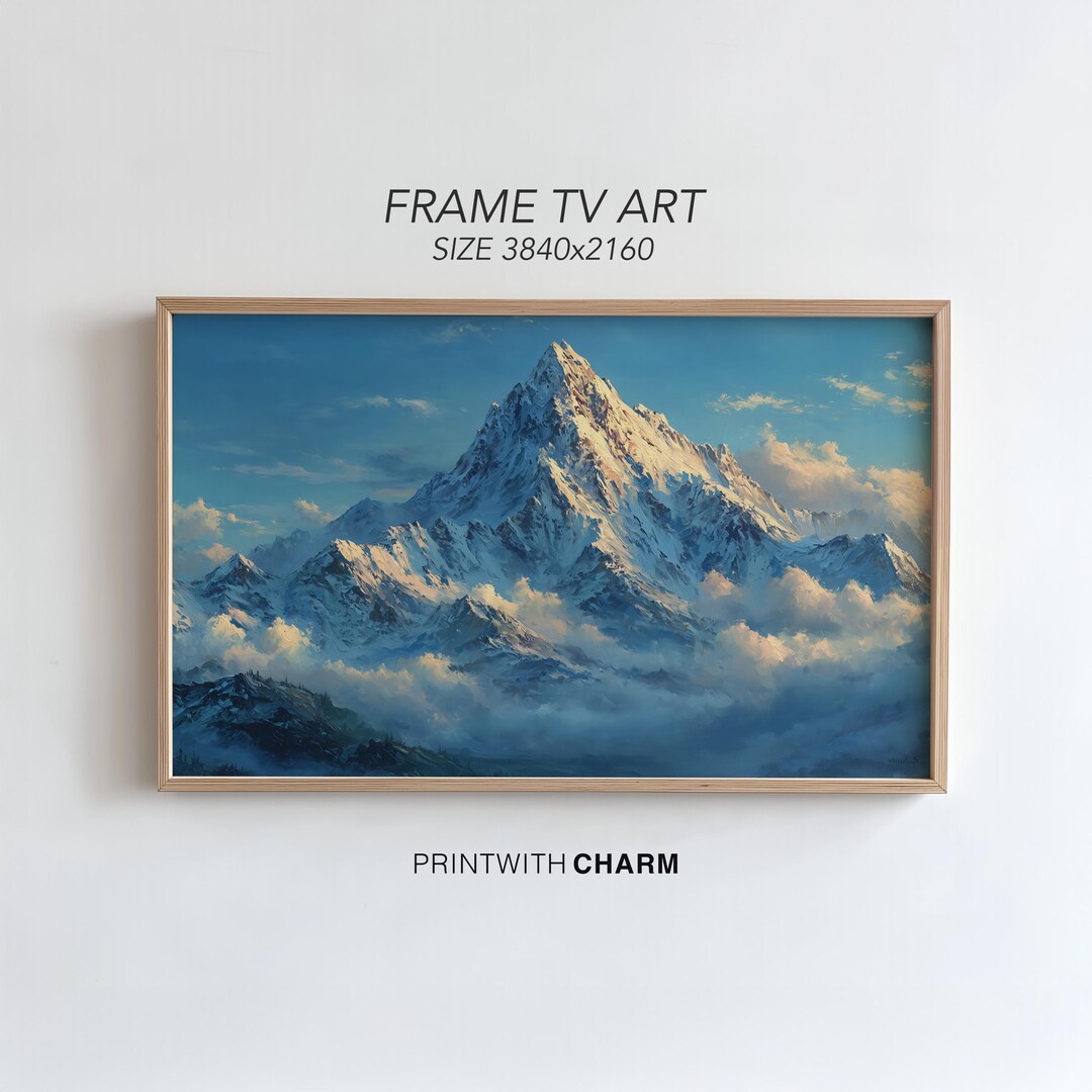 Mountain Peak Snowy Summit Landscape Bright Clouds Majestic Nature for ...