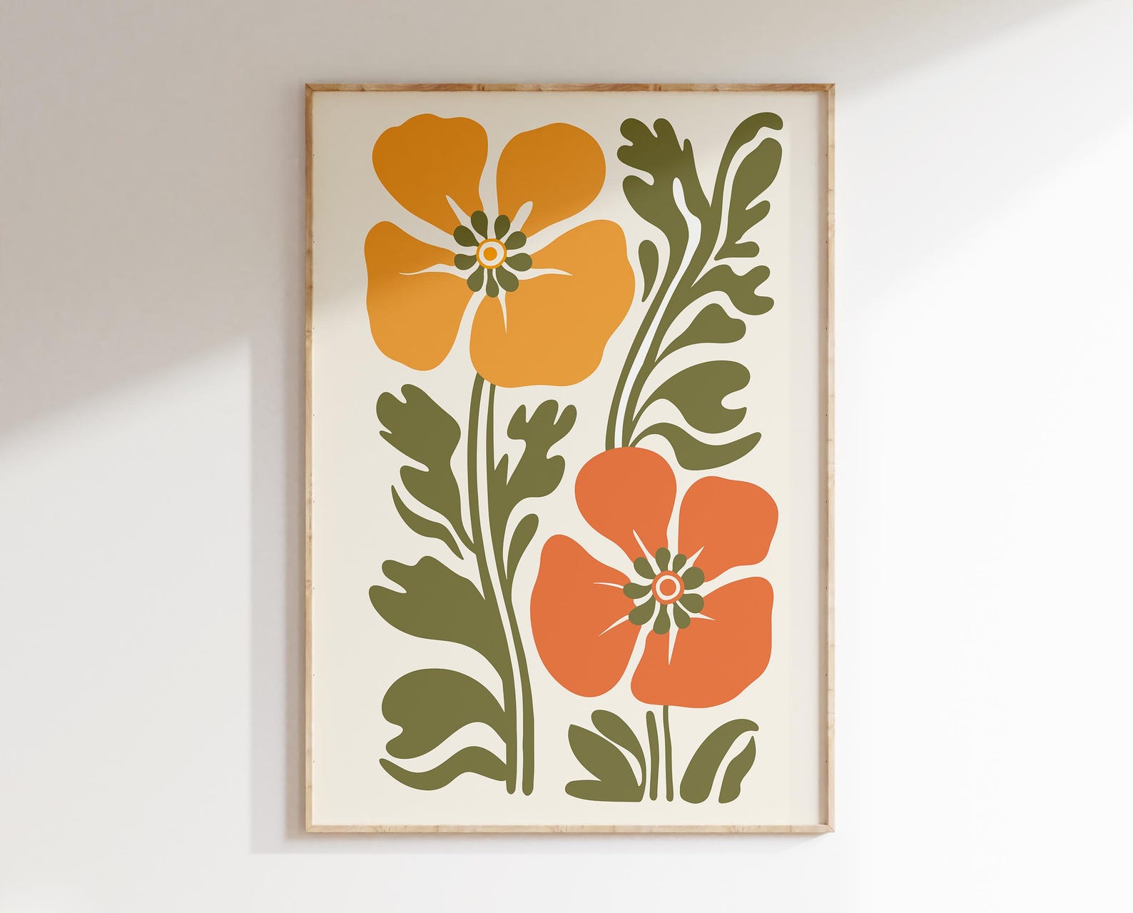 Funky Flower Print Set Trendy Groovy Flowers, Botanical Retro Art, Fun ...