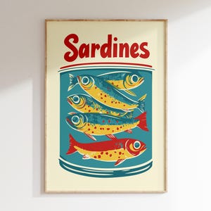 Sardines Print, Sardine Vintage Poster, Sardines Wall Art, Digital Wall ...