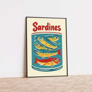 Sardines Print, Sardine Vintage Poster, Sardines Wall Art, Digital Wall ...