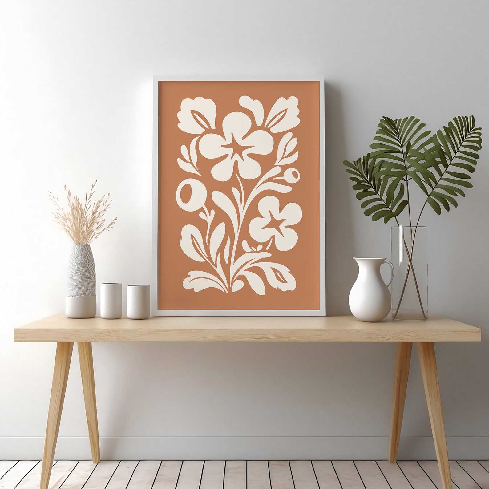 Abstract Botanical, Terracotta Prints, Burnt Orange Print, Printable ...