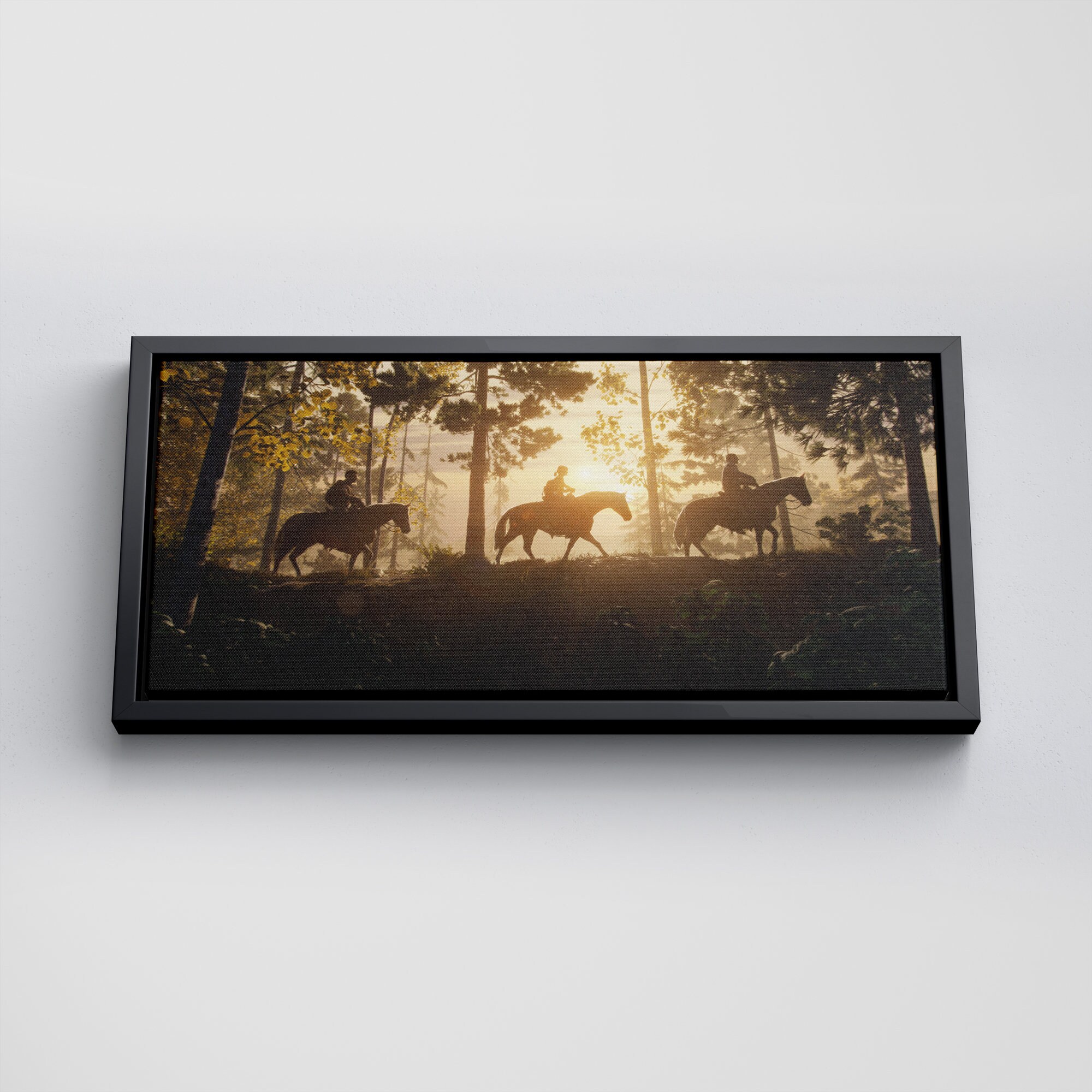 Last of Us Part 2, Ellie and Joel Riding Horses Canvas Wall Art Decor ...