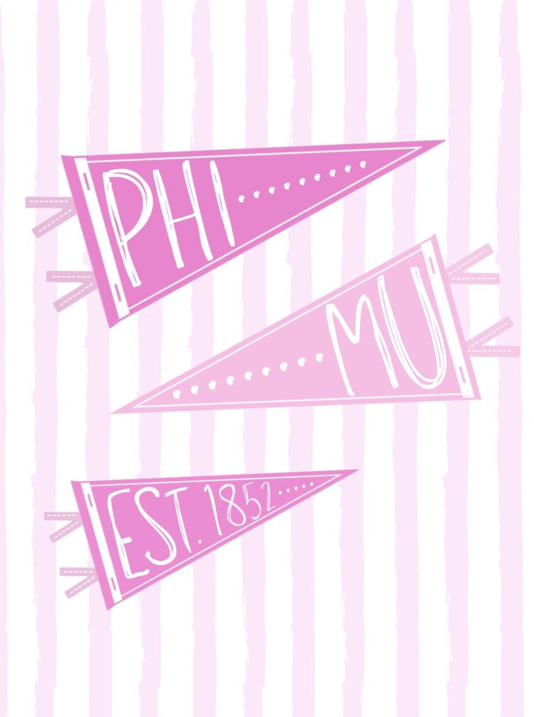 Phi Mu Sorority Prints Digital Download Customizeable Trendy Pennant ...