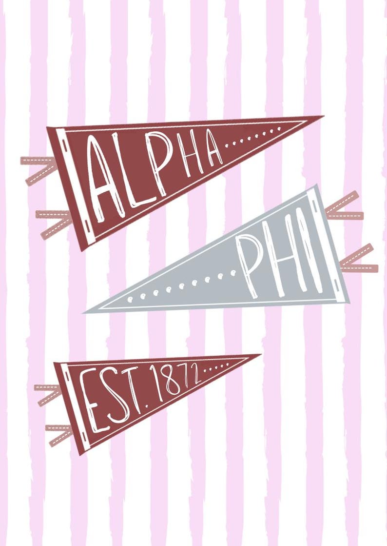 Alpha Phi Dorm Print Art Pennant Trendy Digital Download Sorority Gift ...