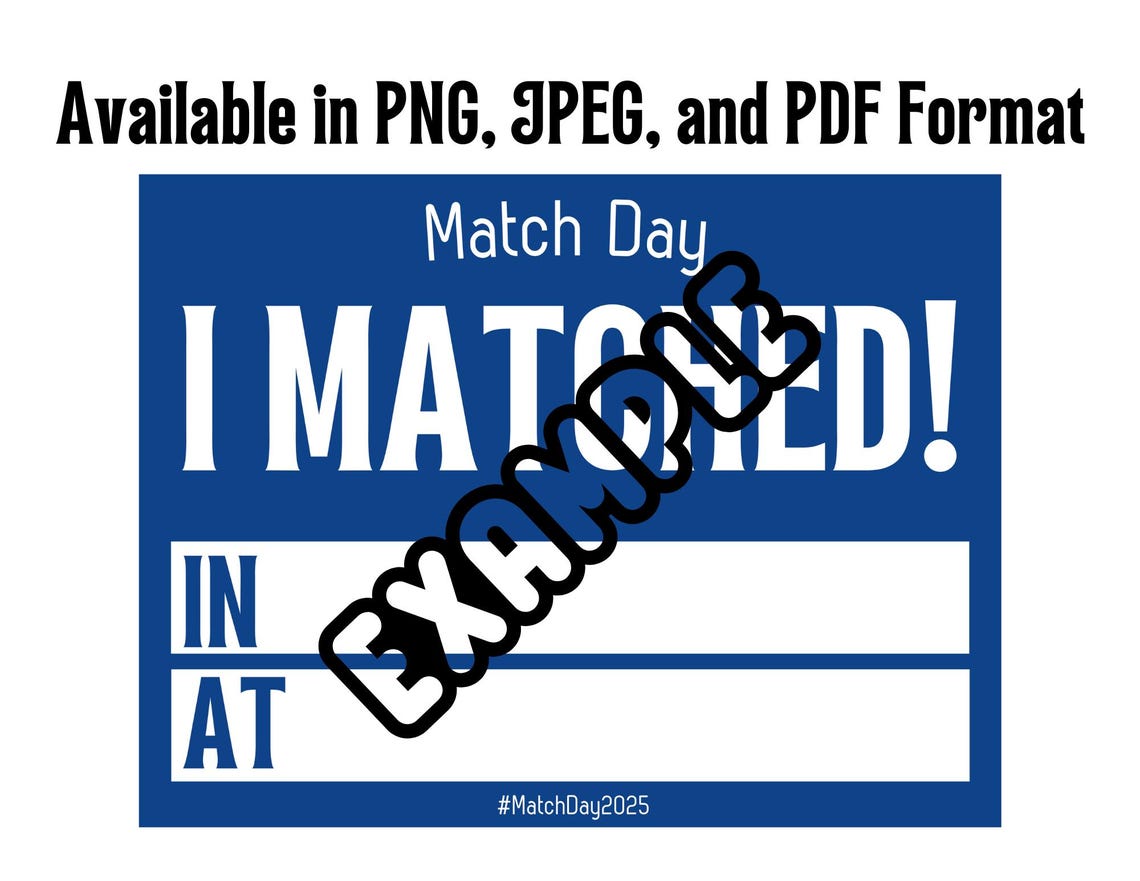 Matchday 2025, I Matched Sign, I Matched, Matchday Decoration ...