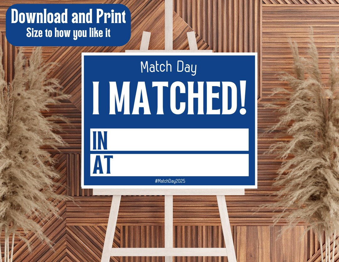 Matchday 2025, I Matched Sign, I Matched, Matchday Decoration ...