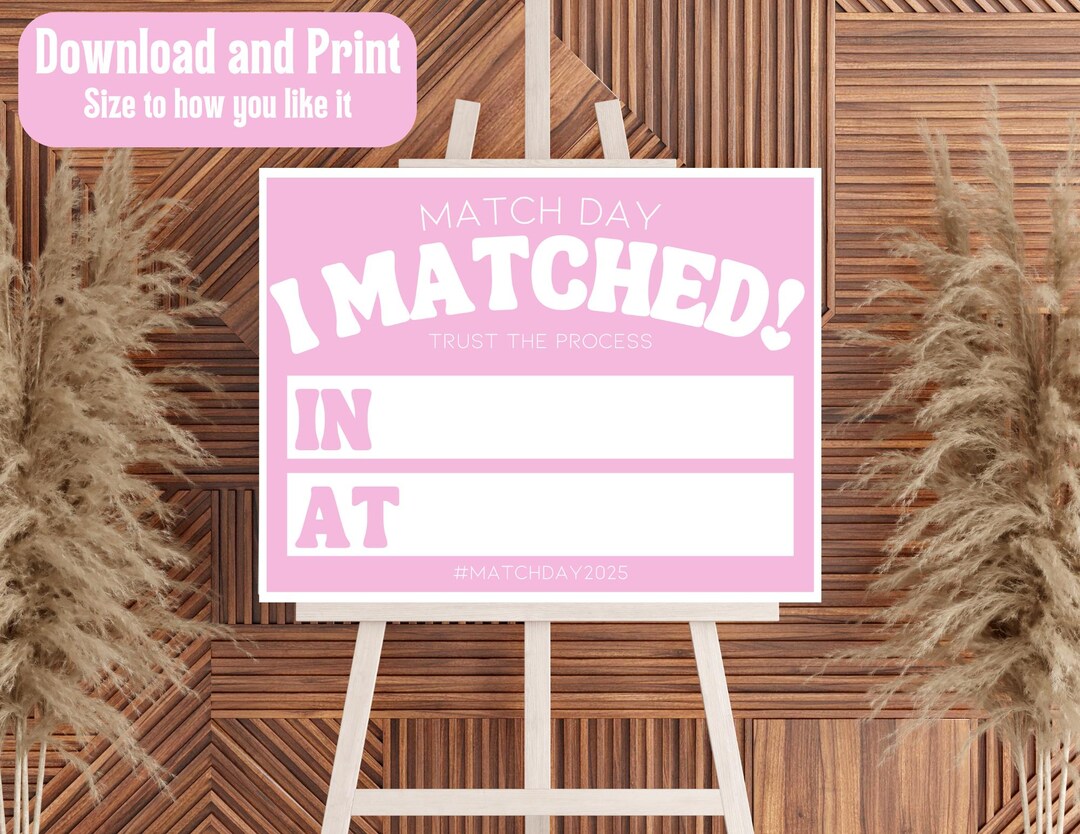 Matchday 2025, I Matched Sign, I Matched, Matchday Decoration ...