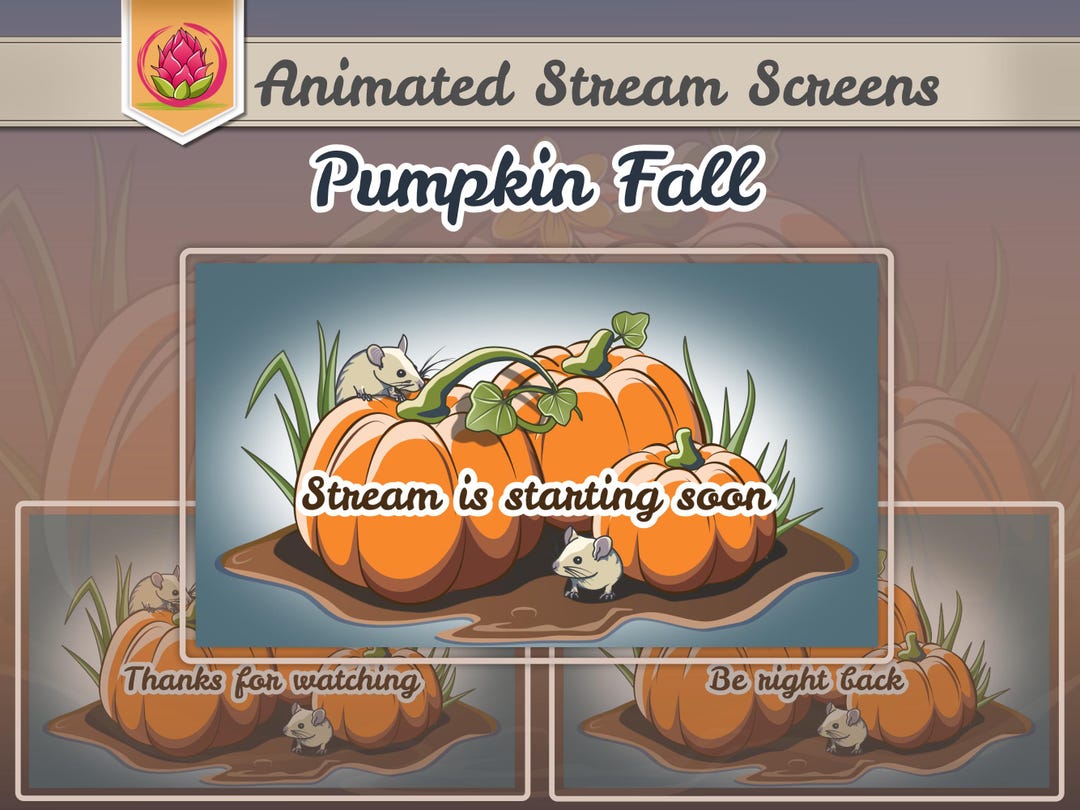 Animated Pumpkin Fall Stream Screen | Cozy Lofi Twitch Streaming Scene ...