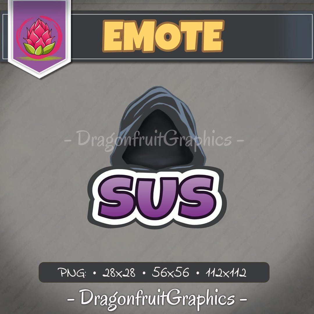 SUS Twitch Text Emote for Streamer | Emote for Your Chat | Gamer and ...