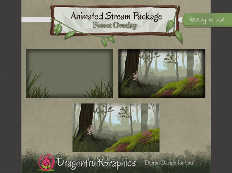 Forest Twitch Overlay Animated Stream Package Twitch Gaming Twitch ...