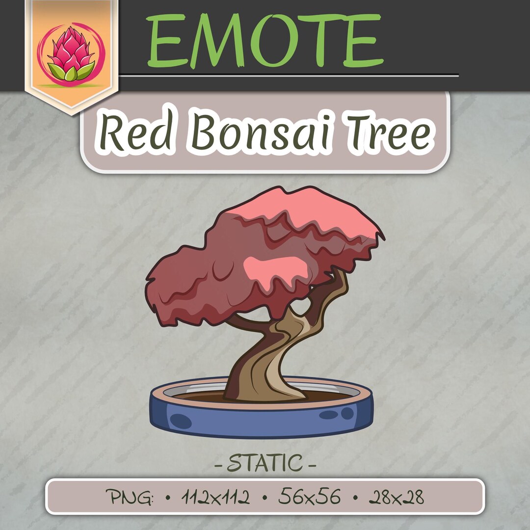 Twitch Emote - Red Bonsai Tree | Cute & Custom Plant Chat Emoji for ...