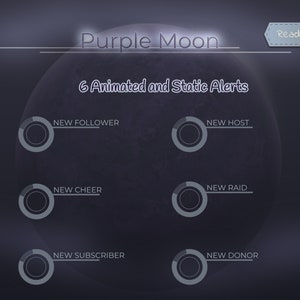 Purple Moon Twitch Overlay Animated Stream Package in Futuristic Scifi ...