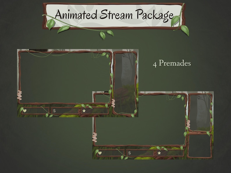 Forest Twitch Overlay | Animated Stream Package | Twitch Gaming Overlay ...