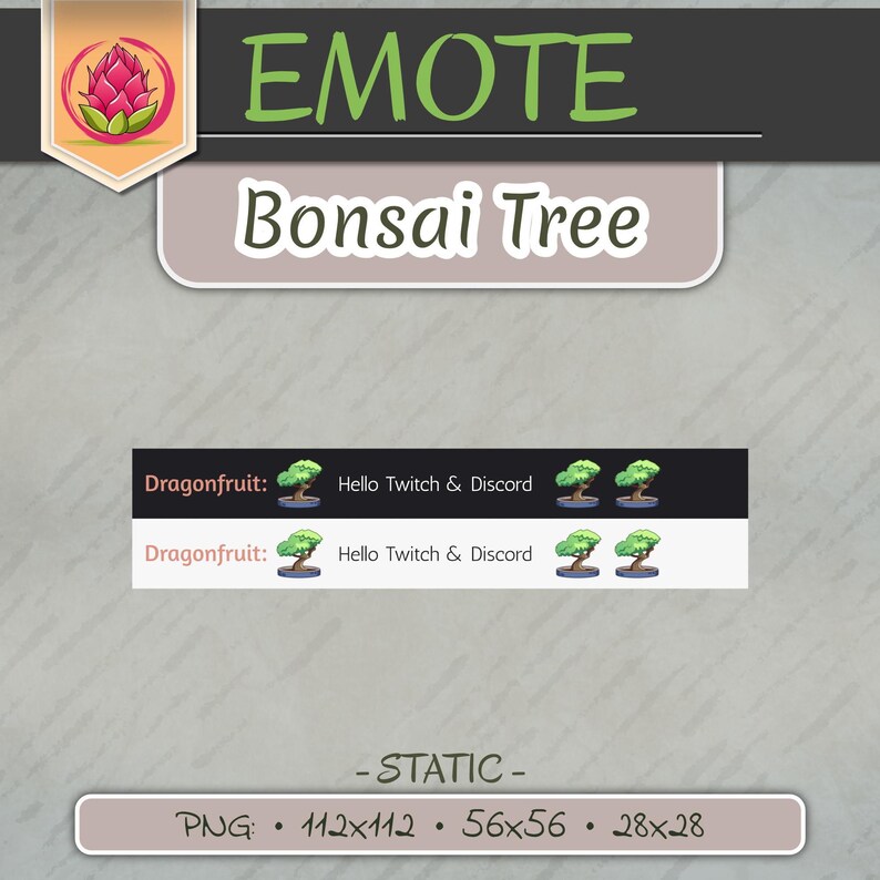Bonsai Tree Twitch Emote | Cute Plant Emote for Chat | Discord Emote ...