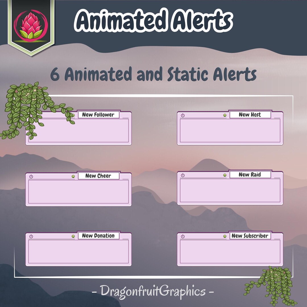 Twitch Alerts Pink Animated Custom Minimalist Stream Alerts for ...