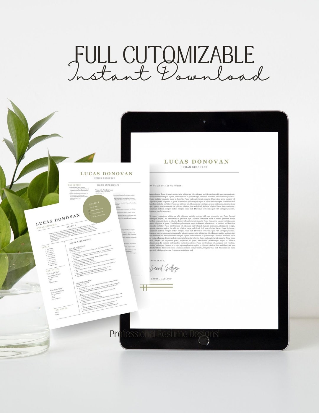 Professional Minimalistic Style Resume Template Fully Customizable ...
