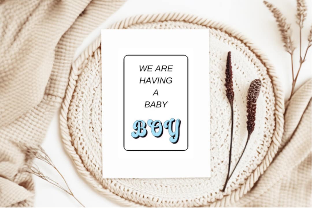 Printable We Are Having a Baby Boy Milestone Card, Printable Baby Boy ...