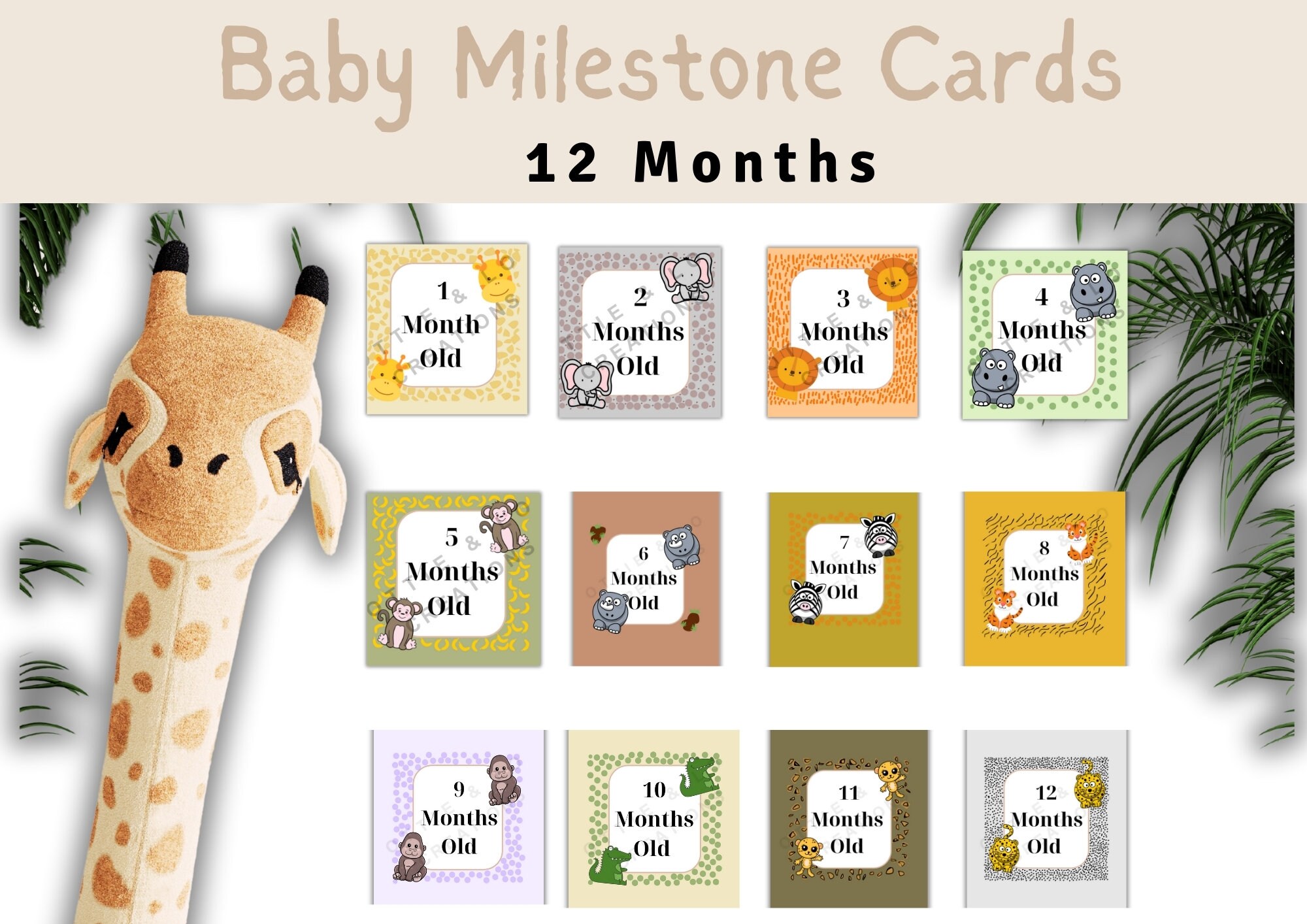 Printable Baby Milestone Cards, Baby Milestone Cards, Baby Shower Gift ...