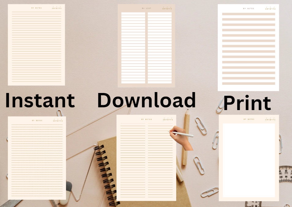 Printable My Notes, Note Pad, Note Taking, Note Templates, Printable ...