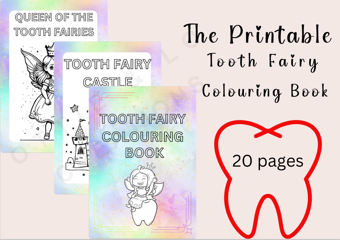 The Printable Tooth Fairy Colouring Book - Etsy