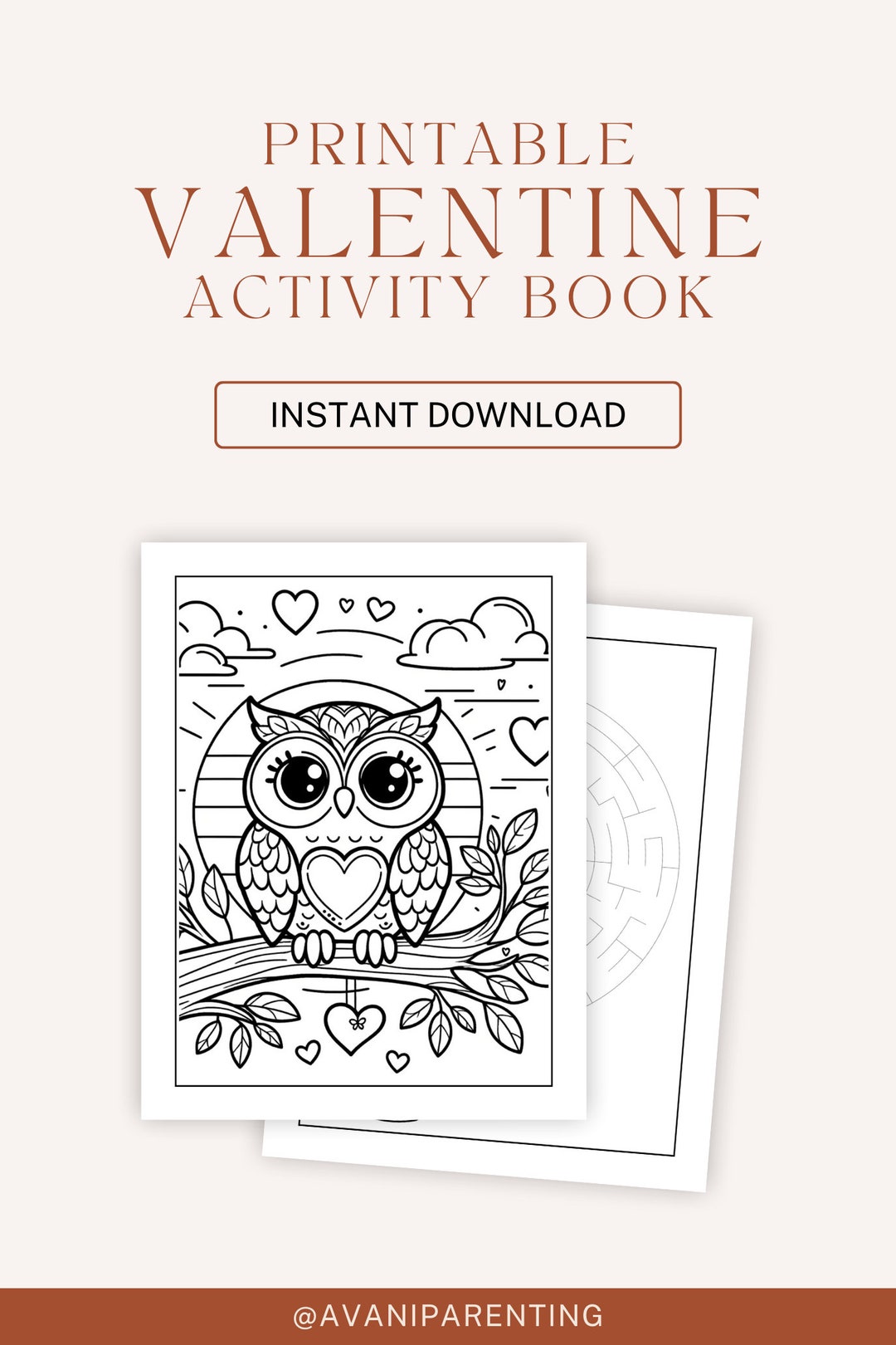 Valentine's Day Activity Printable for Kids, Digital Download Coloring ...