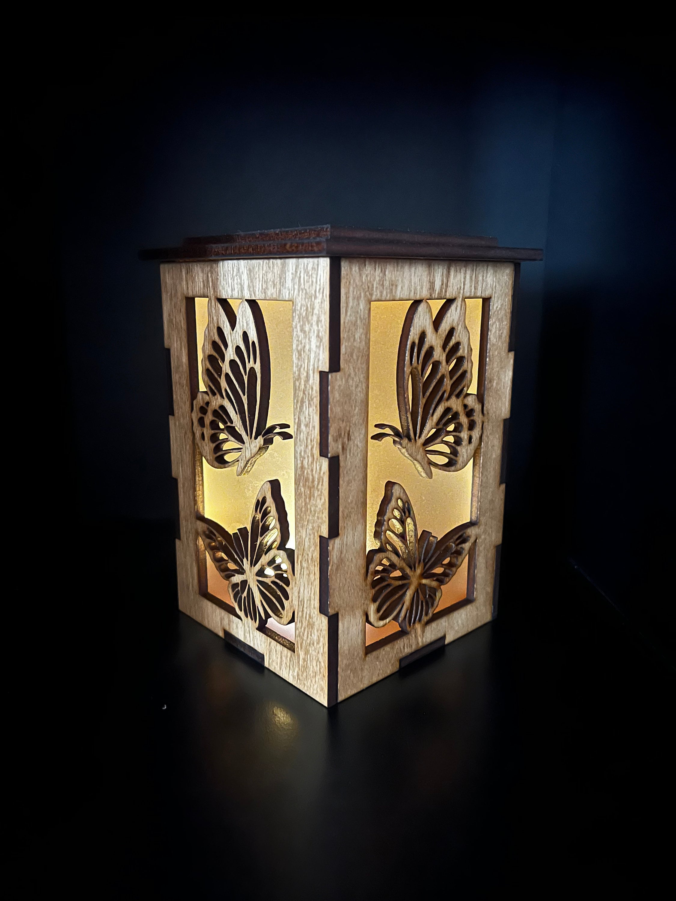Butterfly Laser Cut Wood Lantern/light - Etsy