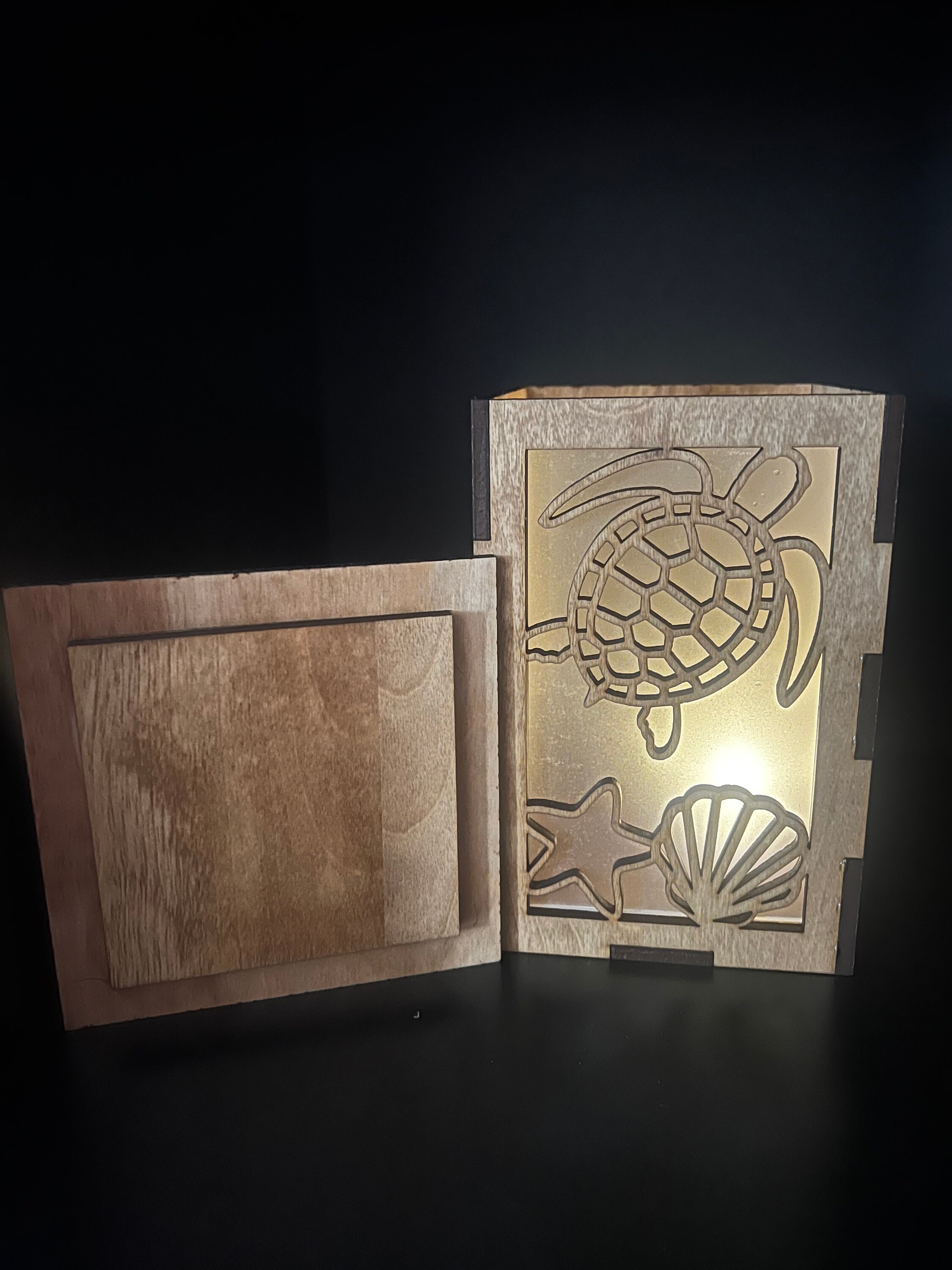 Sea Turtle Lantern- Wood Lantern-sea Lovers Tea Light Lantern - Etsy