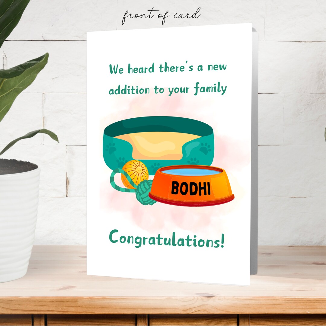 Personalized New Puppy Card, Congratulations on Your New Dog, Card to ...