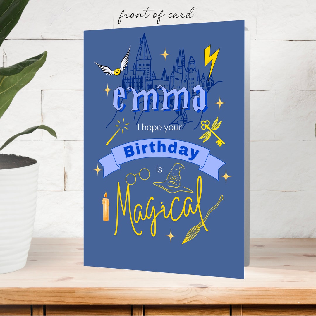 Personalized Wizard Birthday Card for Boy, for Girl, Gender Neural ...