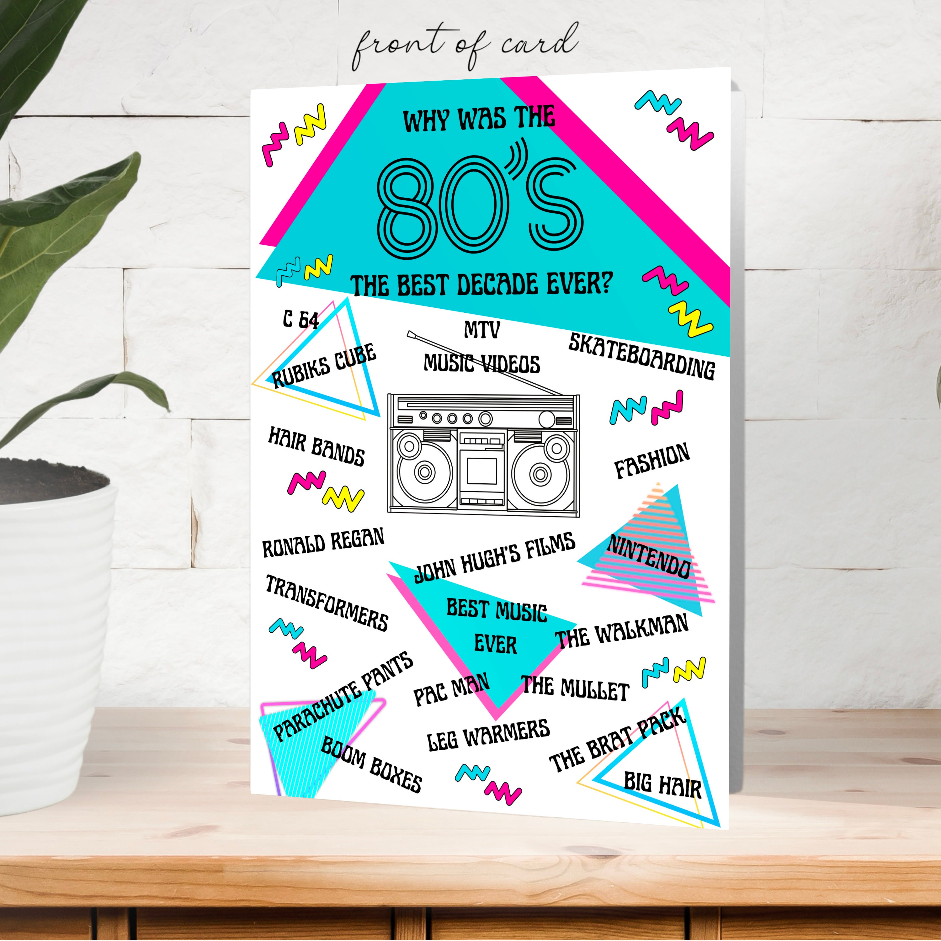 80'S Themed Birthday Card, Born in the 80's Card, Card for Him, for Her ...