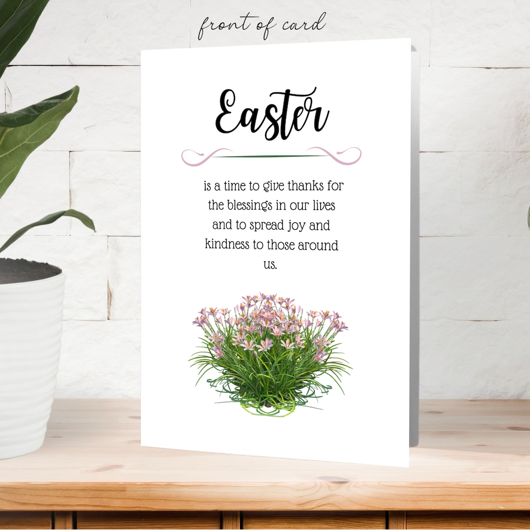 Easter Greeting Card, Easter Give Thanks, Easter Sentiment, Traditional ...