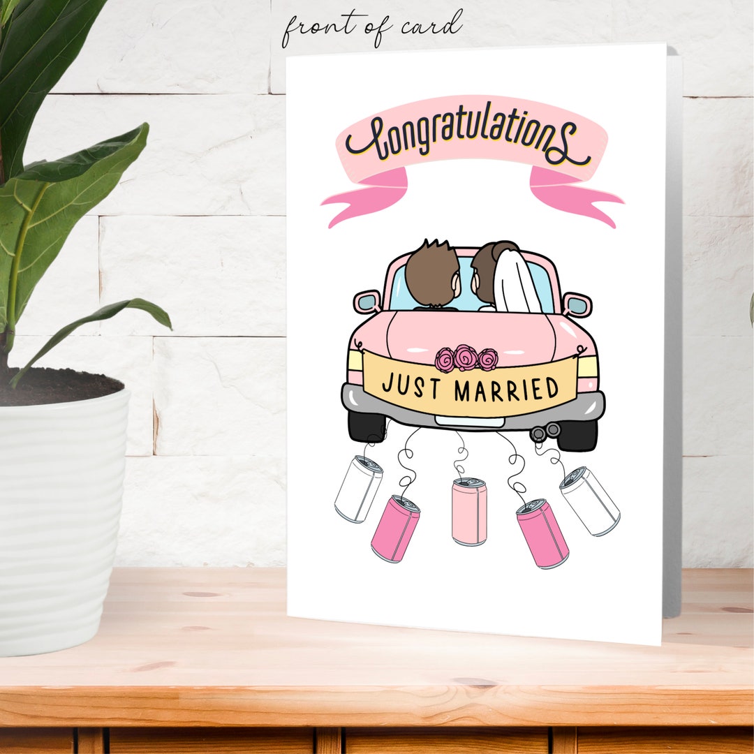 Congratulations Wedding Card, on Your Wedding Day, Wedding Car With ...