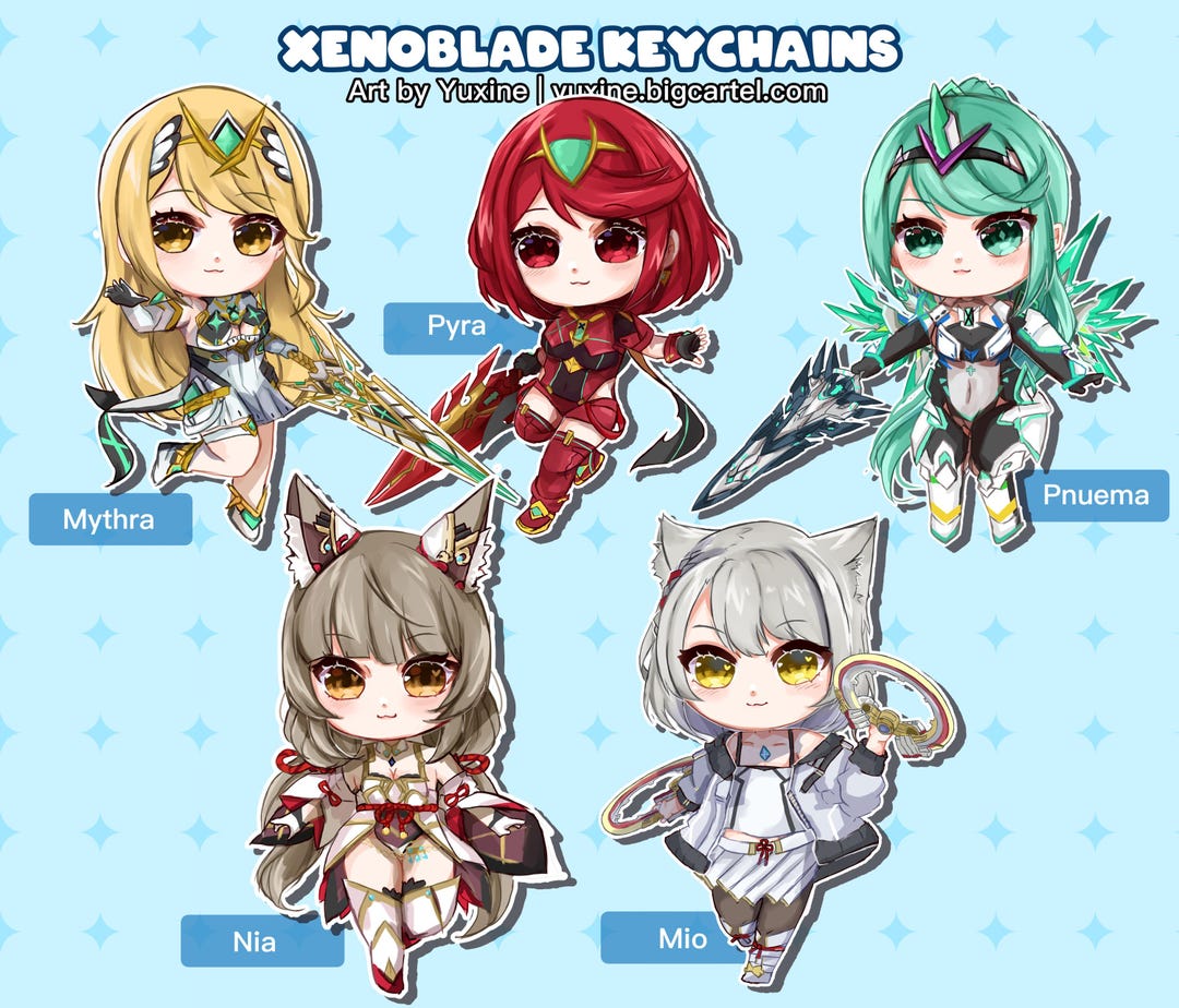 Xenoblade Pyra Mythra Pneuma Mio Nia Keychain Cute Kawaii Anime Gift ...