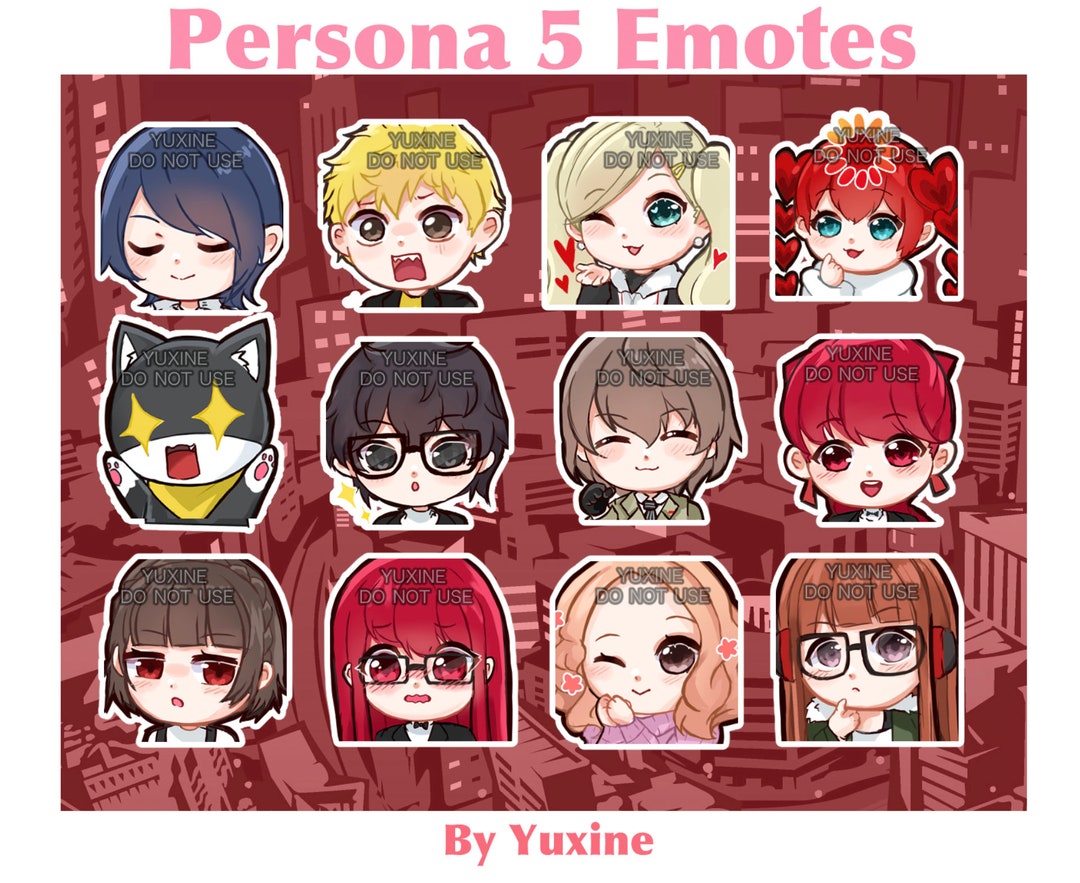 Persona 5 Royal Emotes Pack for Twitch Youtube Discord Cute Kawaii ...
