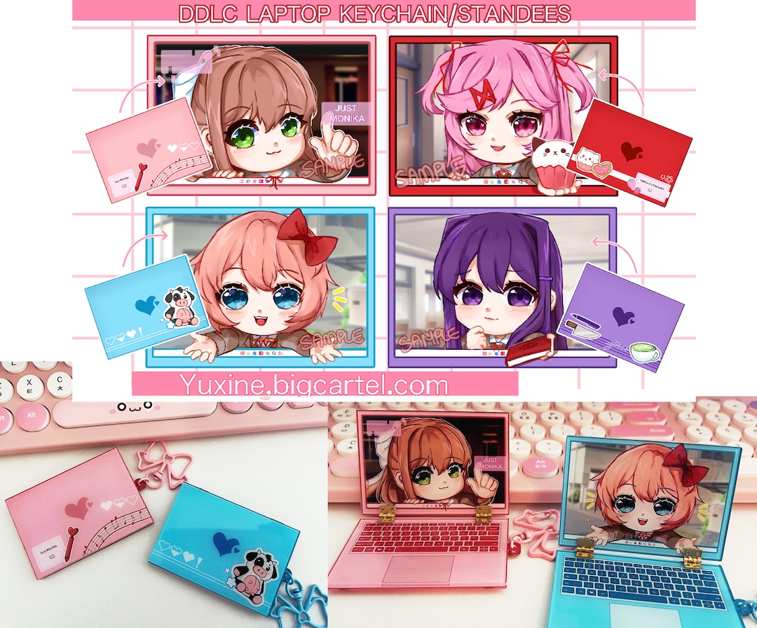 Doki Doki Literature Club Anime Natsuki Yuri Sayori Monika Charm Hinge ...