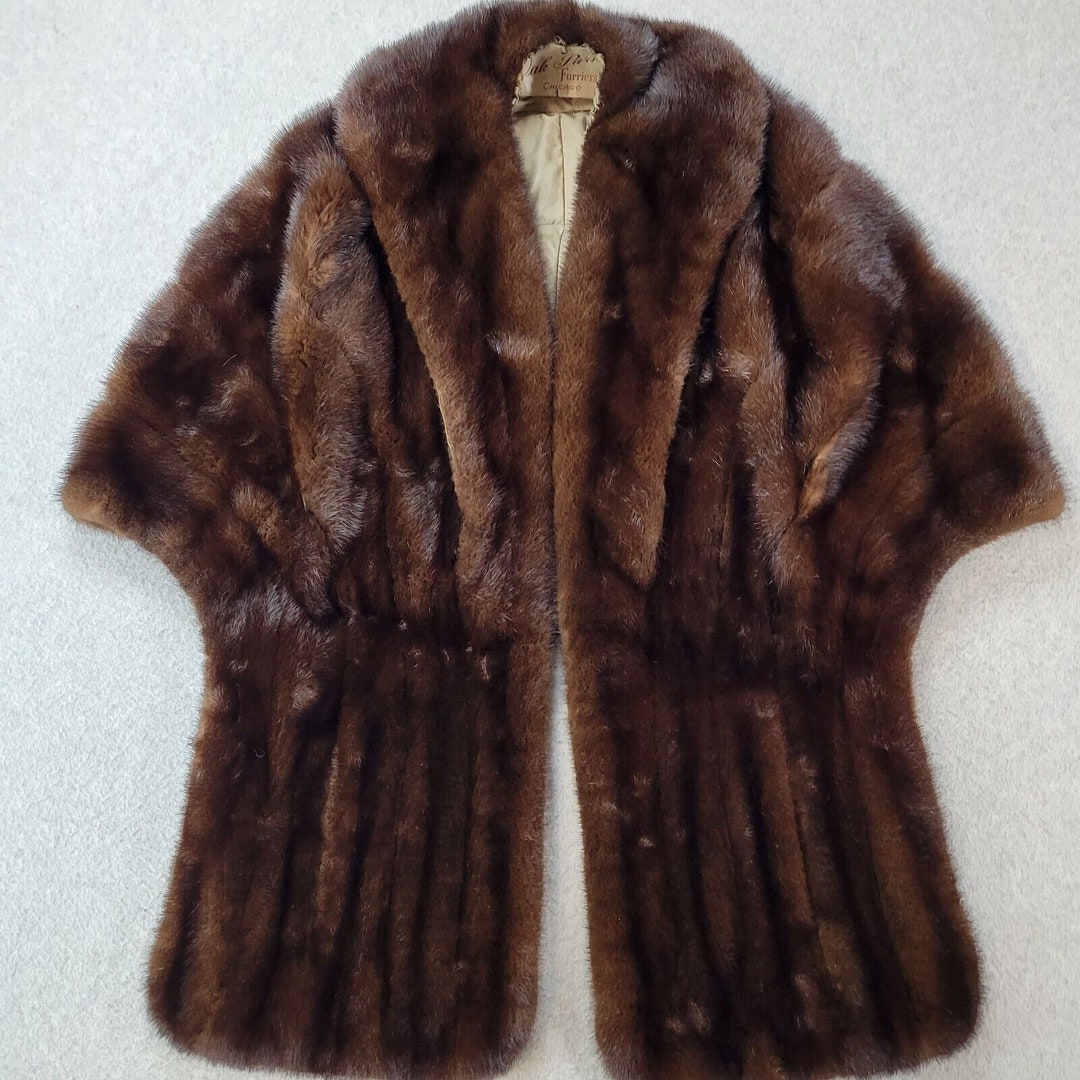 Oak Park Furriers Vintage Cape/stole Dark Ranch Mink Fur Womens - Etsy