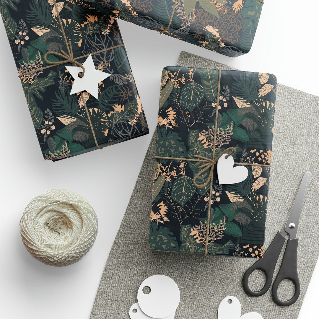 Elegant Black Forest Gift Wrap, Wrapping Paper for Birthdays ...
