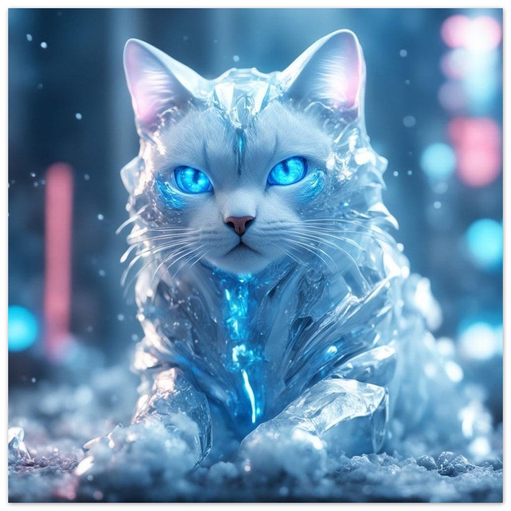 Ice Cat Poster - Etsy