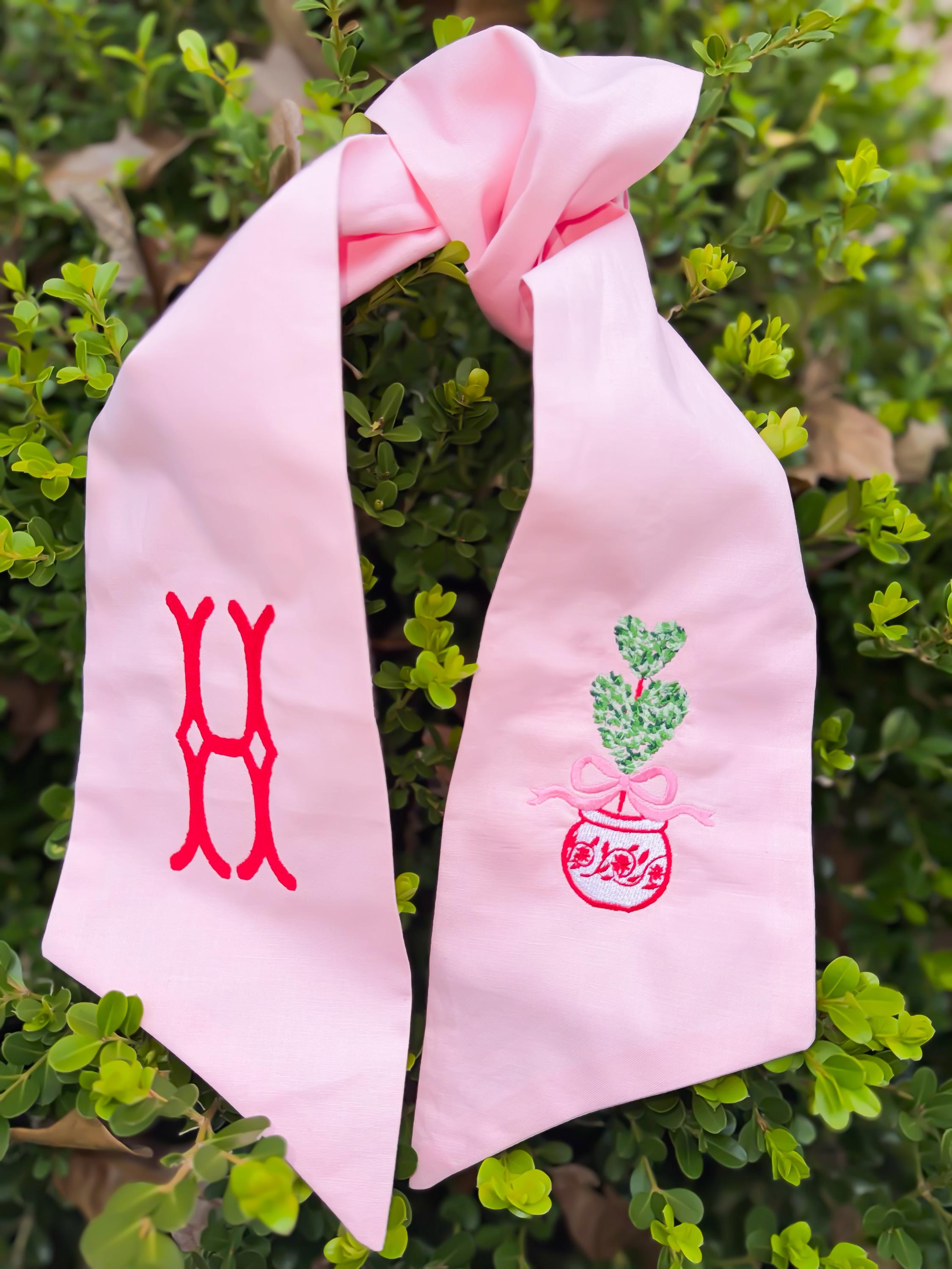 Embroidered Valentines Day Wreath Sash - Etsy