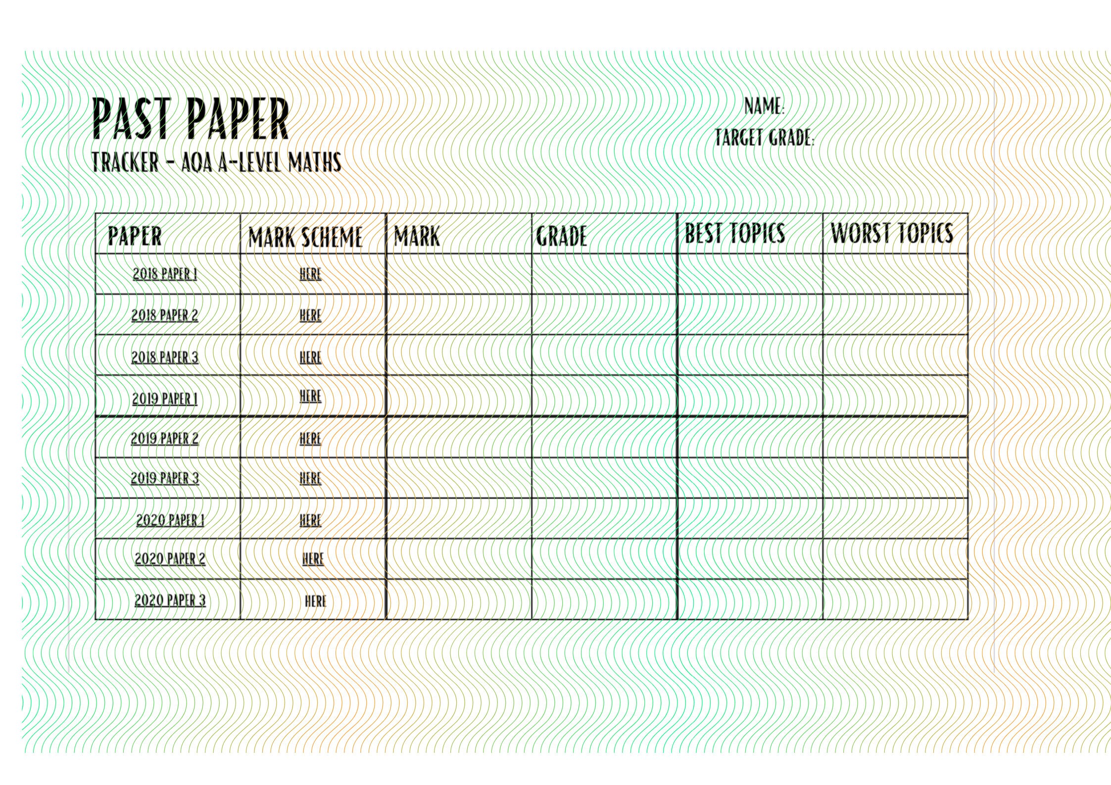REVISION PAST PAPER Tracker - Etsy