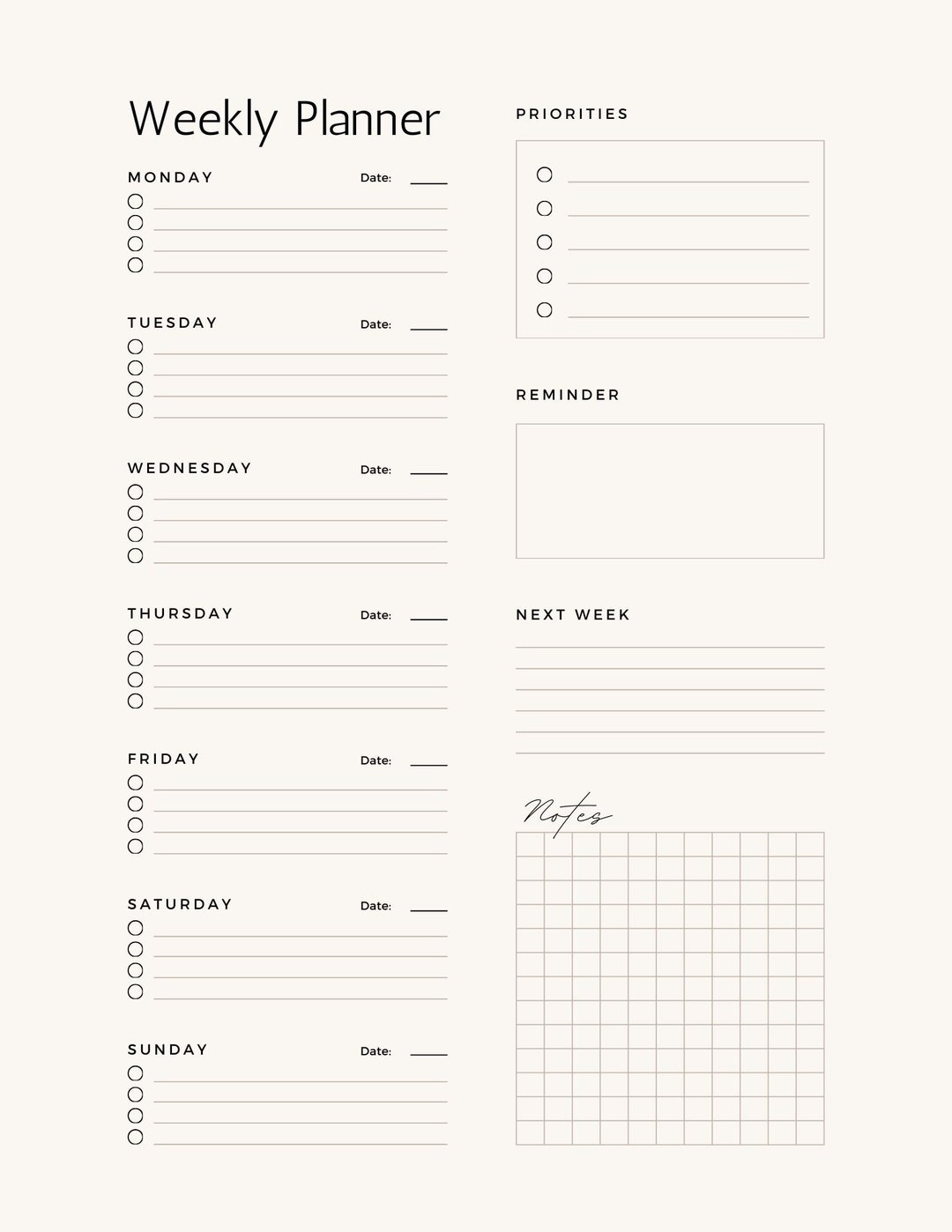 Your Daily Planner: Aesthetic Neutral Motivation to Do List Planner ...